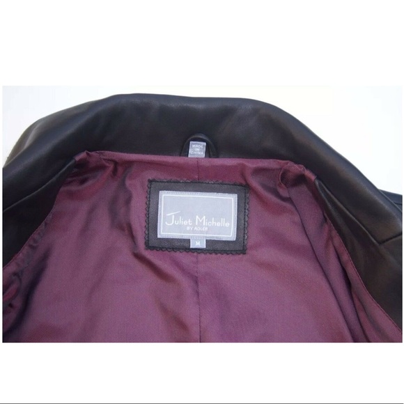 Jackets & Coats | Juliet Michelle Black Belted Leather Jacket M Nwot ...